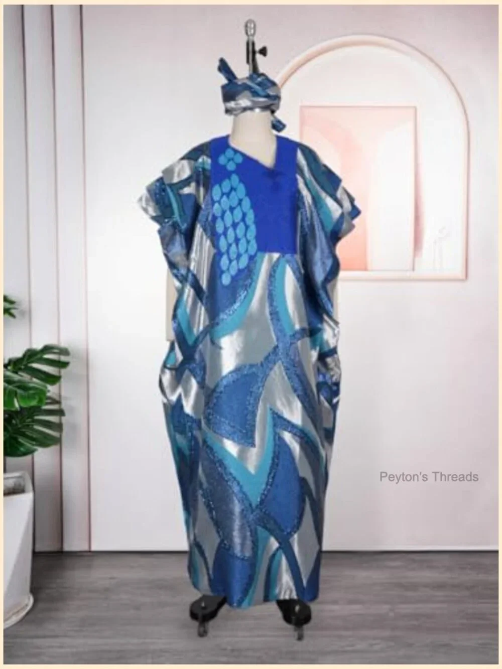 Dresses | African Fancy Bubu Dress Embroidery Pattern Maxi Dress | Poshmark